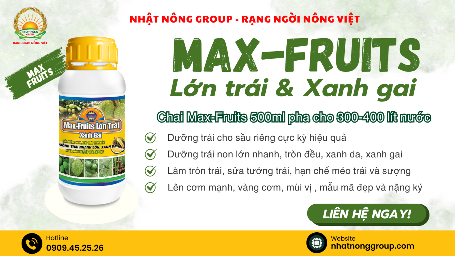 Thúc lớn trái sầu riêng Max-Fruits: Làm tròn trái, sửa tướng trái ...
